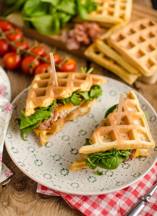 Waffles sandwich stock image. Image of american, food - 62610181