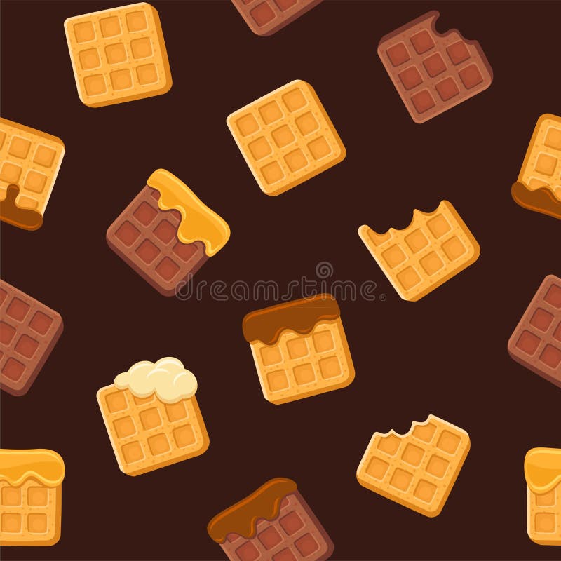 Waffles, Seamless Texture Vector Background Stock Vector - Illustration ...