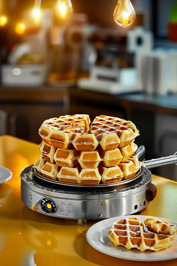 Waffles Stacked Plates Light Stock Photos - Free & Royalty-Free Stock ...