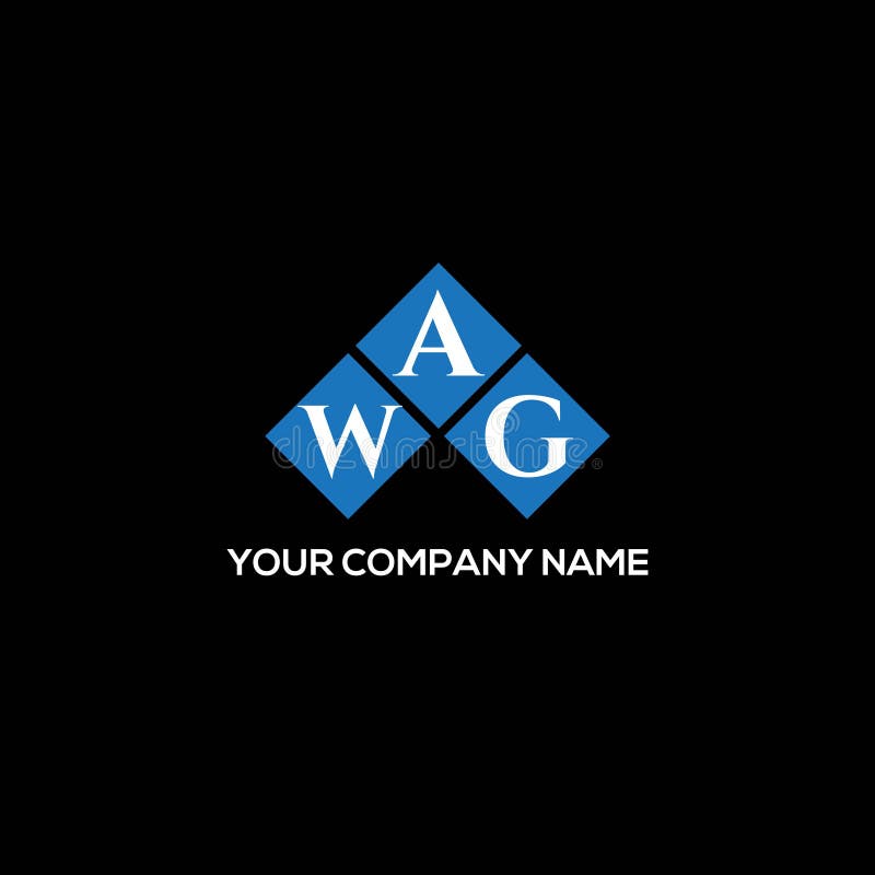 WAG Letter Logo Design on BLACK Background. WAG Creative Initials ...