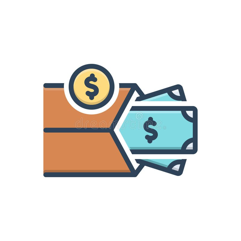 Color Illustration Icon for Wage, Pay and Money Stock Illustration ...