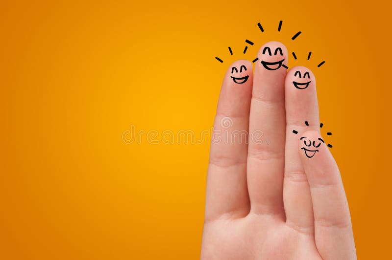 Happy Fingers with Brainstorming Concept Stock Photo - Image of hand ...