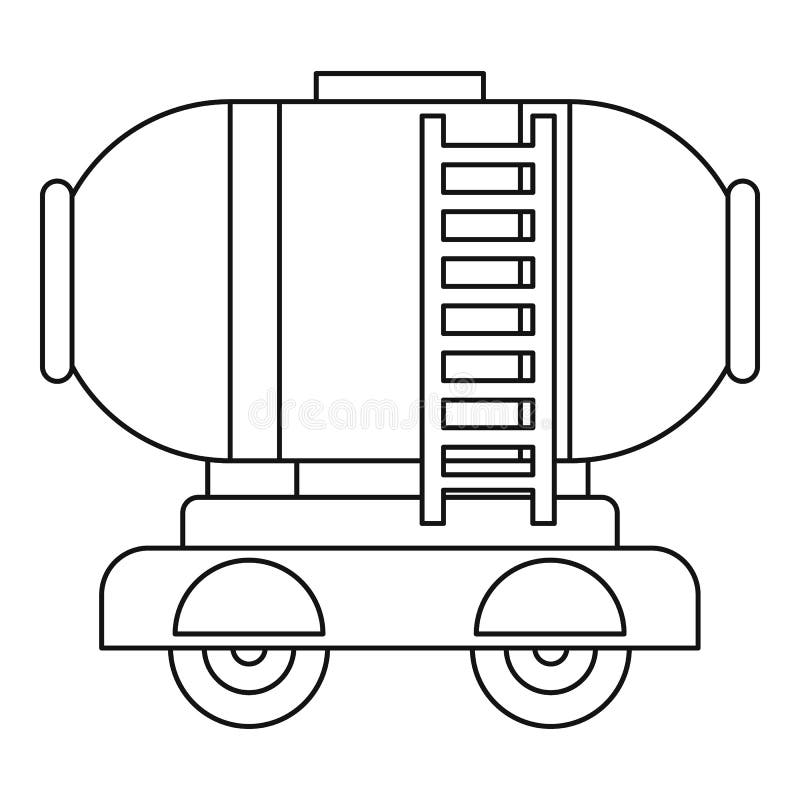 Waggon Storage Tank with Oil Icon, Outline Style Stock Vector ...