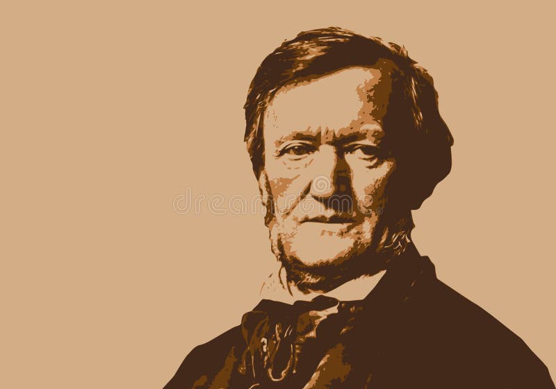 Portrait of the Famous German Composer, Richard Wagner. Stock Vector ...