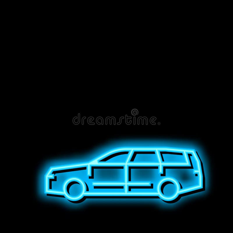 Wagon Car Neon Glow Icon Illustration Stock Vector Illustration Of