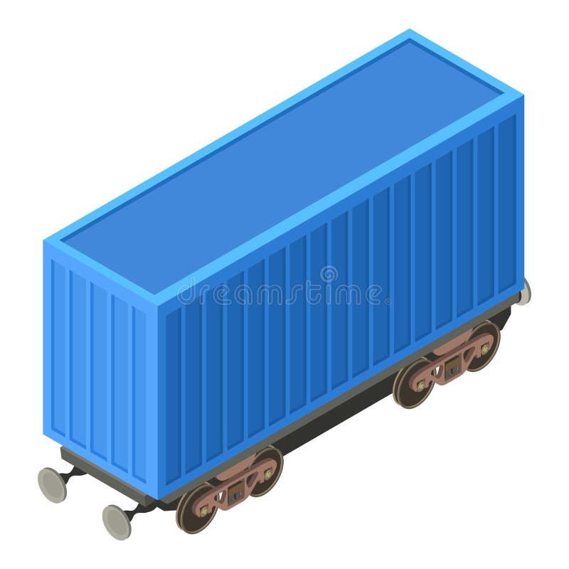 Wagon Container Icon, Isometric 3d Style Stock Vector - Illustration of ...