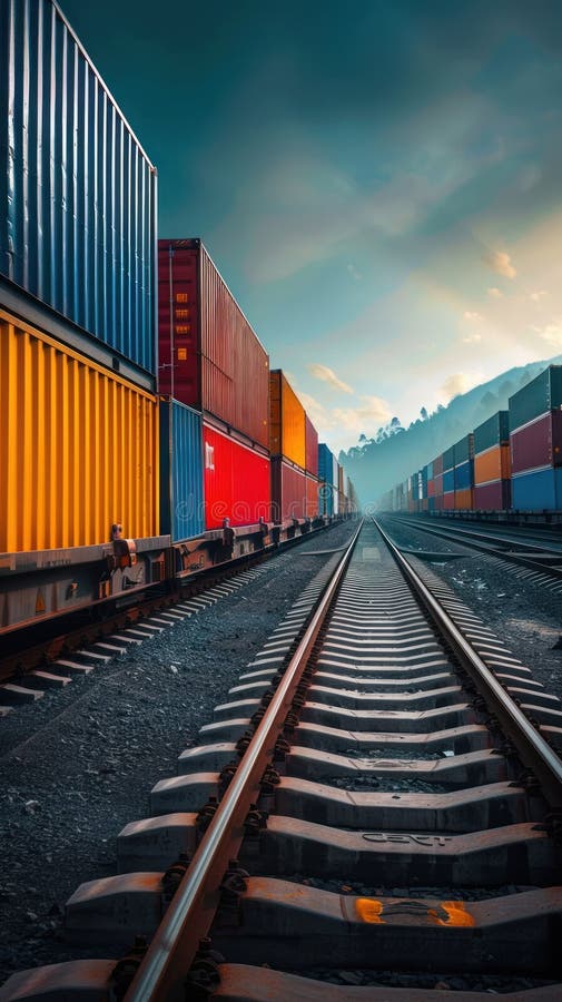 Wagon of Freight Train with Containers Conceptual Image, Minimalist ...