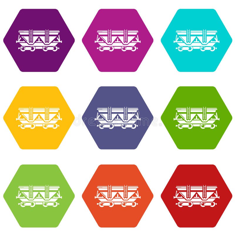Wagon icons set 9 vector stock vector. Illustration of train - 114609472