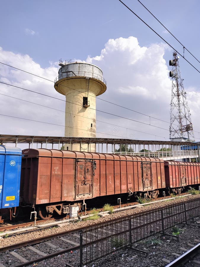 Wagon Water Tank and Cloudy Sky Stock Photo - Image of tank, cloudy ...