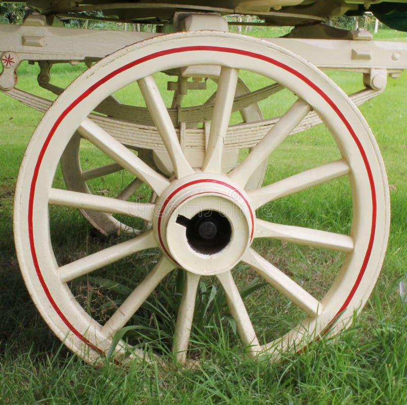 Antique Wooden Wagon Wheel on Rustic White Background Stock Photo ...