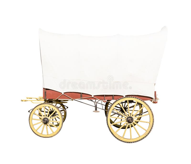 Wagon with White Top Covered Stock Photo - Image of background, coach ...