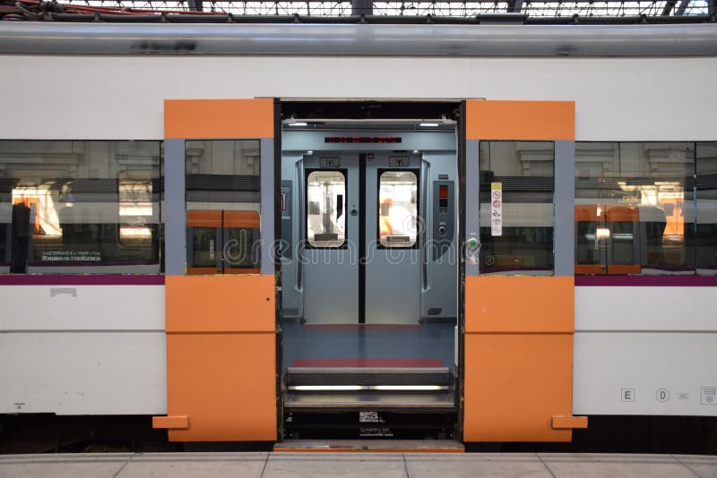 Train Cars with Open Doors. Stock Image - Image of passenger, railway ...