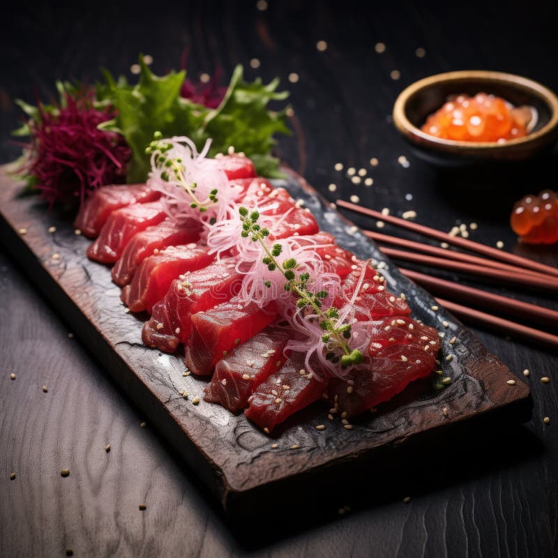 Wagyu Beef Sashimi En Tablero De Corte Stock de ilustración ...