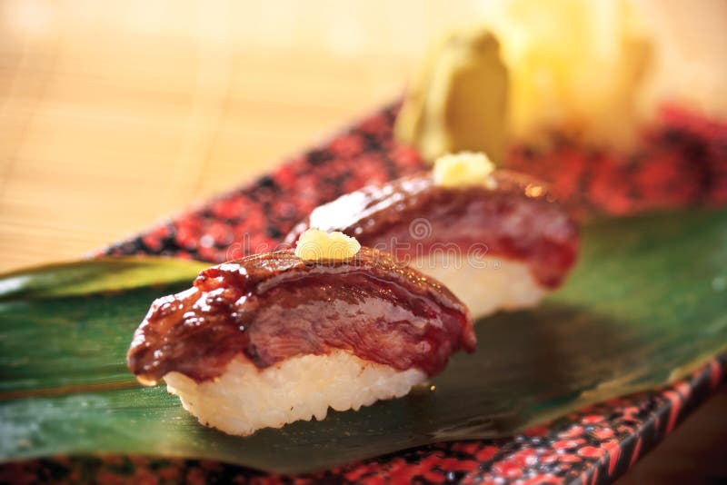 Wagyu Beef Sushi from Japan Stock Photo - Image of fatty, chinese: 19850604