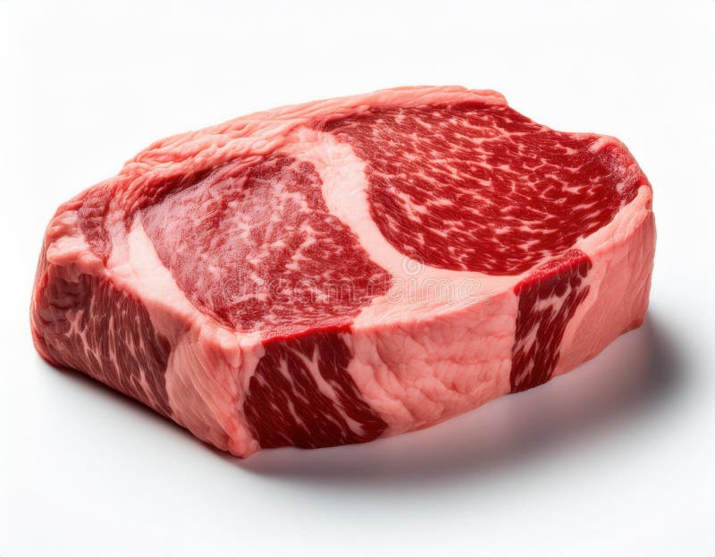 Wagyu A5 Perfect Marbling Quality on Isolated White Background Stock ...