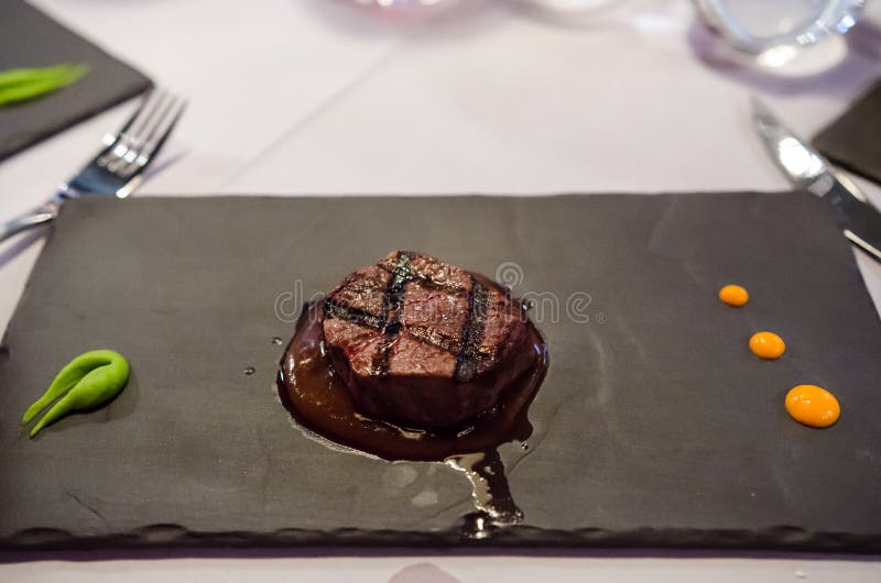 Wagyu Steak at a Fancy Restaurant Stock Photo - Image of cutting ...