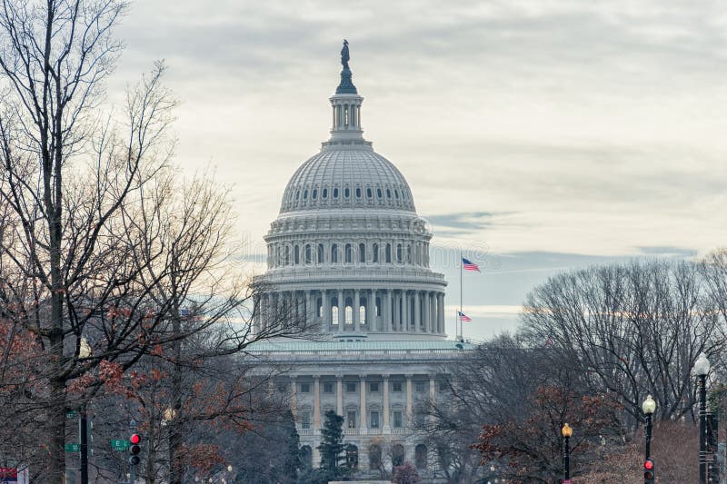 WAHINGTON, D.C. - JANUARY 10, 2014: Washington Cityscape and Capitol in ...