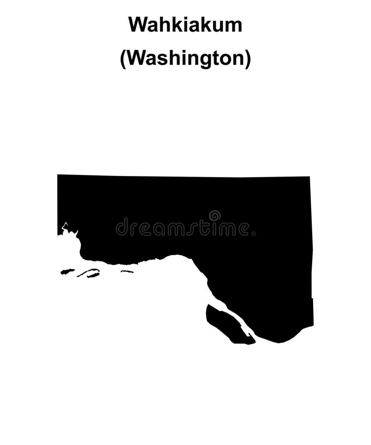 Wahkiakum outline map stock vector. Illustration of detailed - 361875143