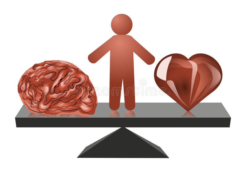 Entscheidung - Liebe Oder Verstand Stock Abbildung - Illustration von ...