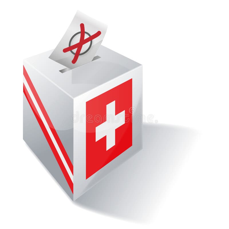 Ballot box of Switzerland stock vector. Illustration of franks - 134667621