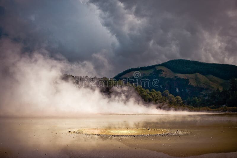 Wai-o-Tapu, Rotorua Volcanic Zone Stock Image - Image of landscape ...
