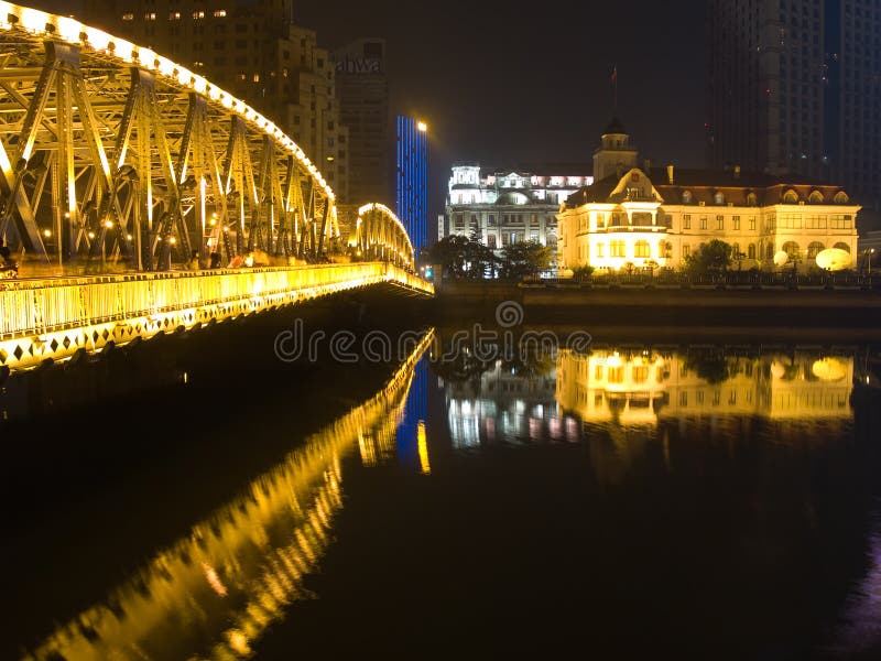 Waibaidu Bridge in Shanghai Stock Image - Image of travel, architecture ...