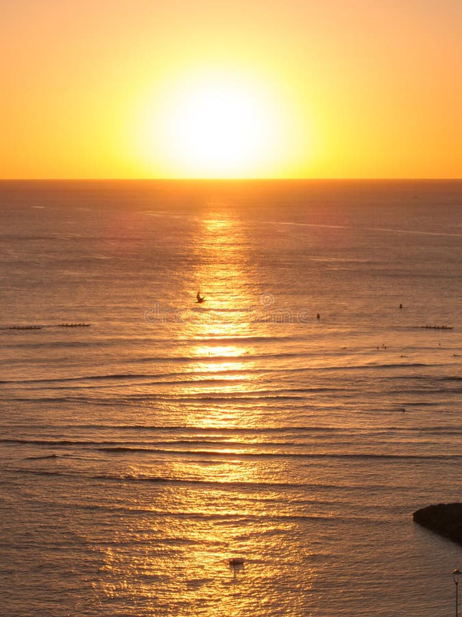 Waikiki Sunset stock image. Image of pacific, orange - 31433407