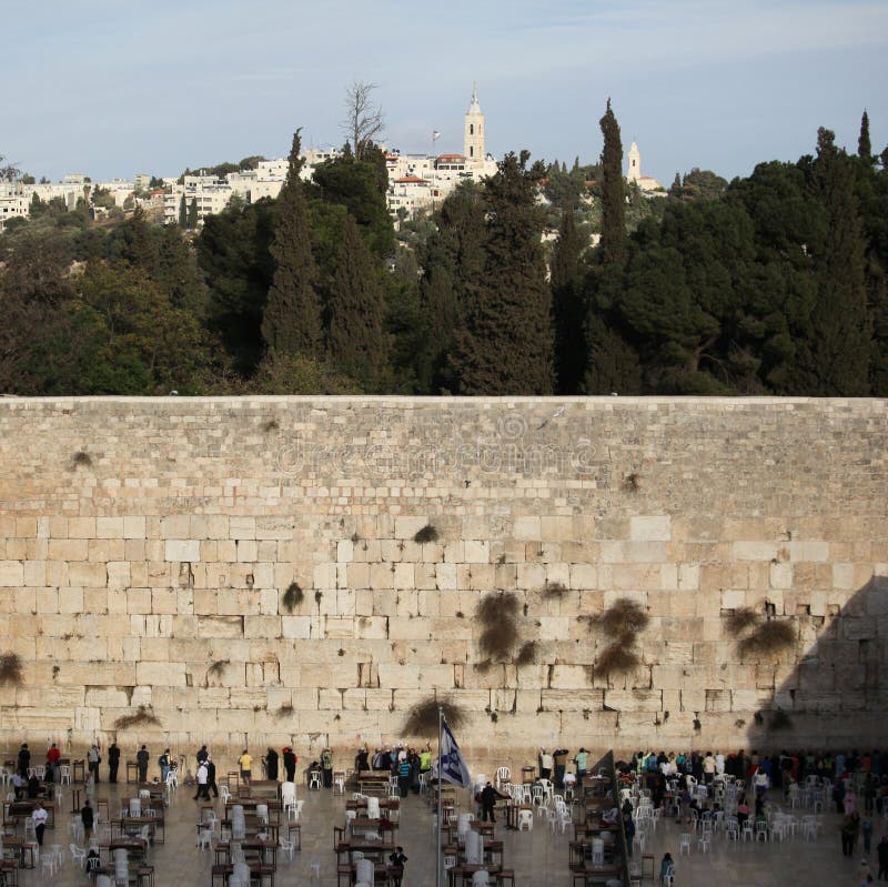 Wailing Wall stock image. Image of religion, pray, flag - 16873991