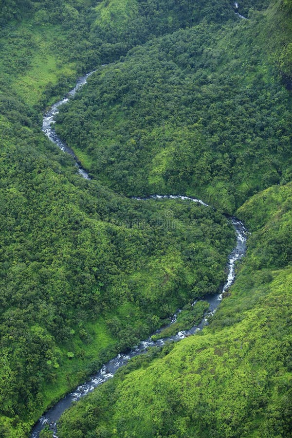 Waimea Canyon Waterfall River, Kauai Stock Photo - Image of river ...
