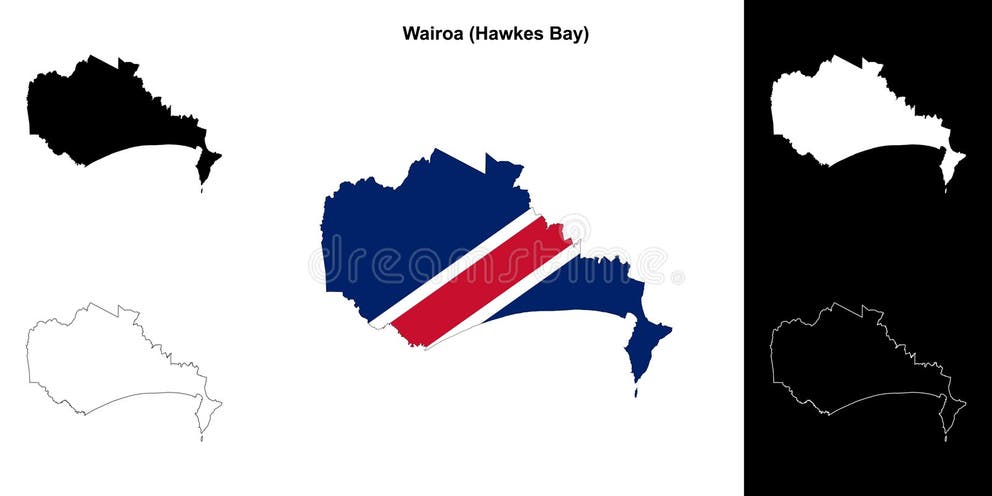 Wairoa outline map stock vector. Illustration of region - 335016425