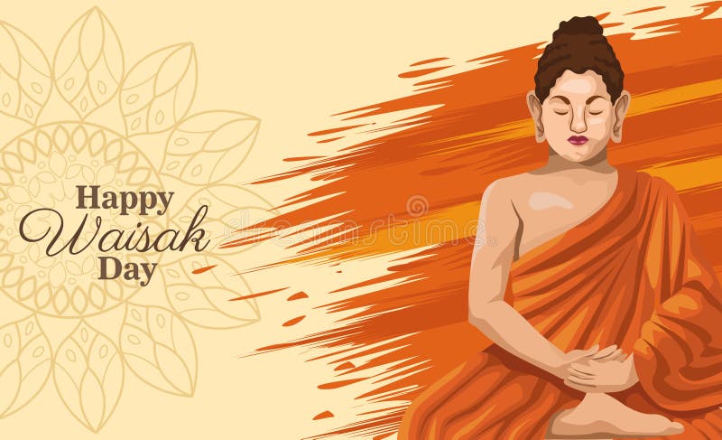 Waisak day lettering card stock vector. Illustration of asia - 244645582