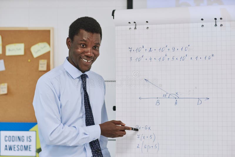 Young Math Teacher by Board Stock Image - Image of occupation, lesson ...