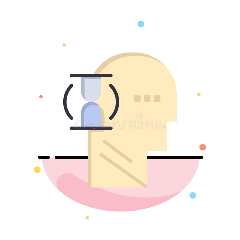 Wait, Glass, User, Male Abstract Flat Color Icon Template Stock Vector ...