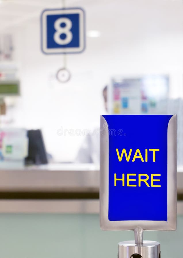 WAIT HERE before counter stock image. Image of sell, stop - 92392431