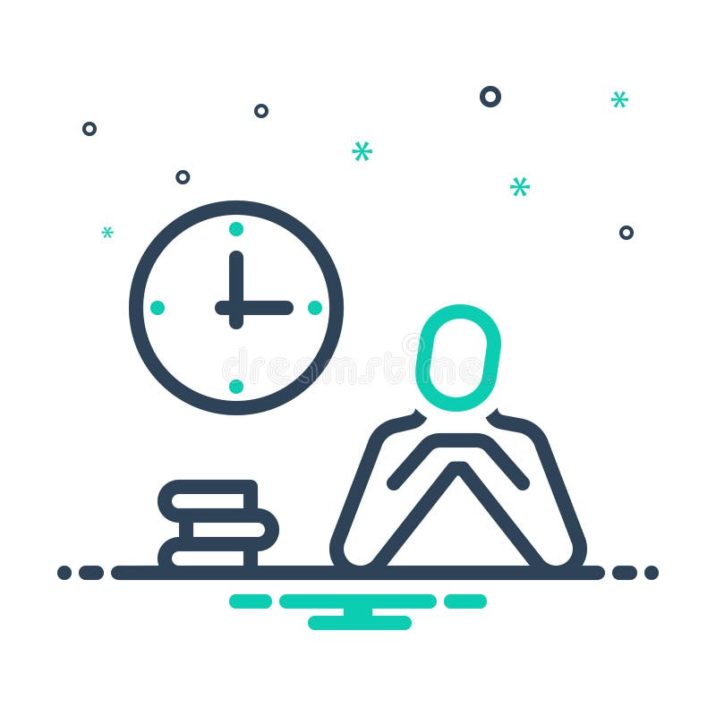 Mix Icon for Wait, Clock and Book Stock Vector - Illustration of ...