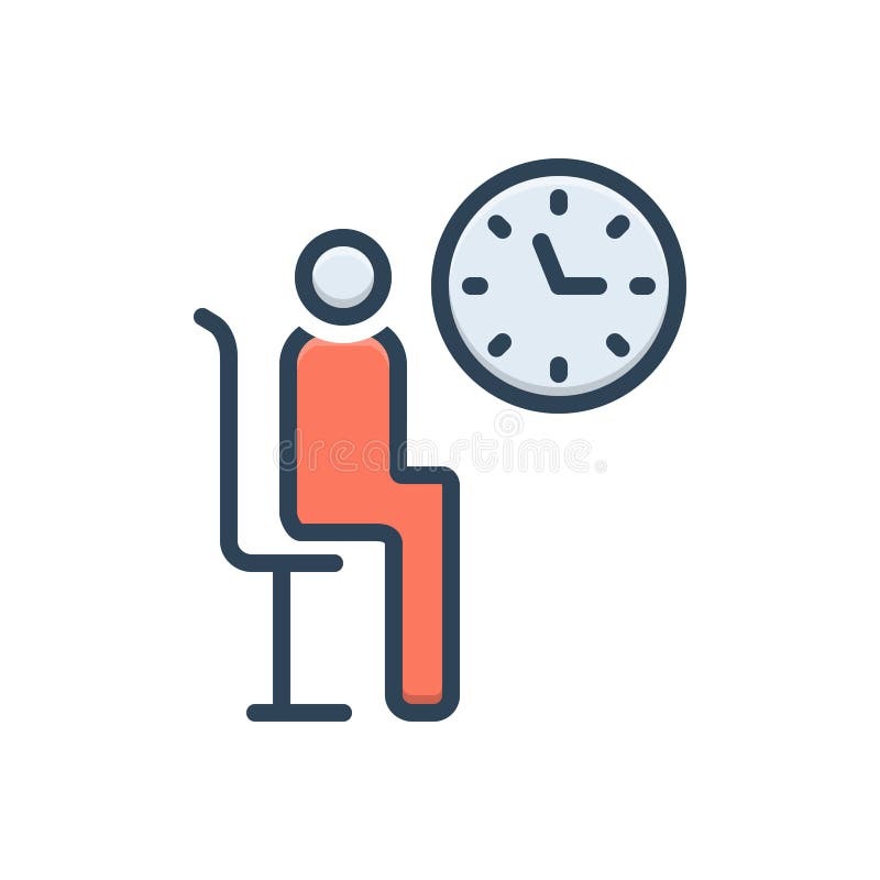 Color Illustration Icon for Wait, Expectation and Delay Stock ...