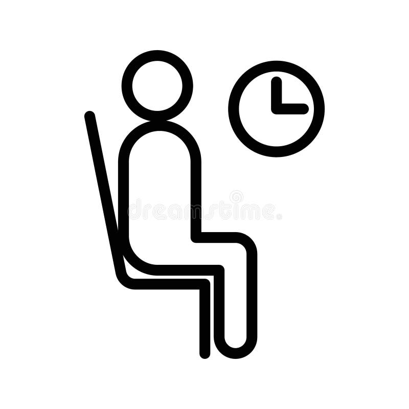 Wait Icon Linear Logo Mark in Black and White Stock Illustration ...