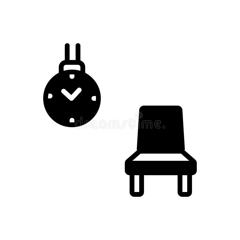 Black Solid Icon for Wait, Outwait and Room Stock Vector - Illustration ...