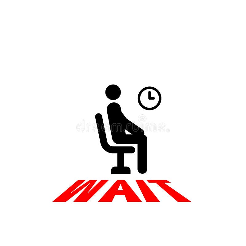 Wait icon on white. Vector stock vector. Illustration of human - 220302803
