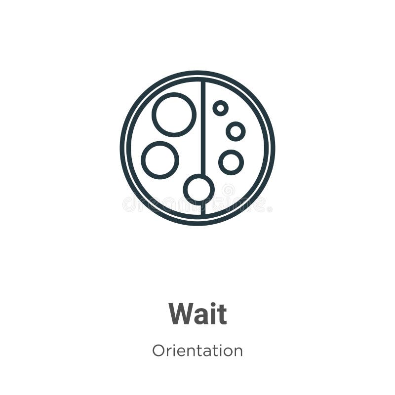 Wait Outline Vector Icon. Thin Line Black Wait Icon, Flat Vector Simple ...