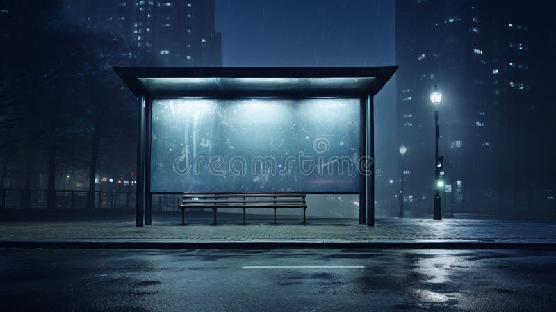 Wait while Reading an Advertising Poster Stock Image - Image of ...