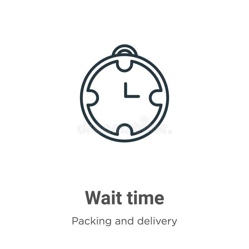 Wait Time Vector Icon on White Background. Flat Vector Wait Time Icon ...