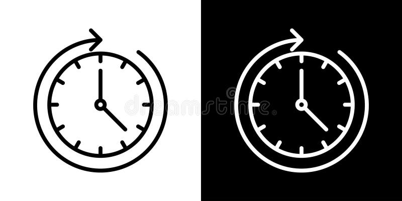 Wait Time Thin Line Vector Icon Set Stock Illustration - Illustration ...