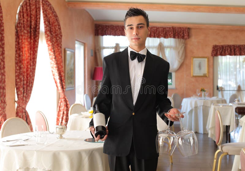 Waiter stock photo. Image of portrait, indoor, young - 15937230
