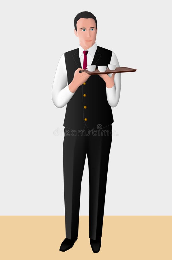 Waiter Illustrations - Service Stock Vector - Illustration of business ...