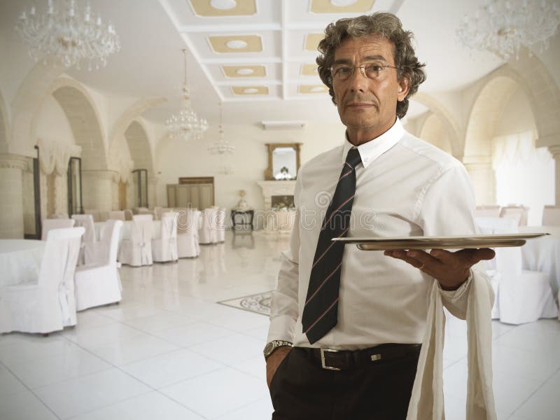 Greek waiter with lobster stock photo. Image of waiter - 5353172