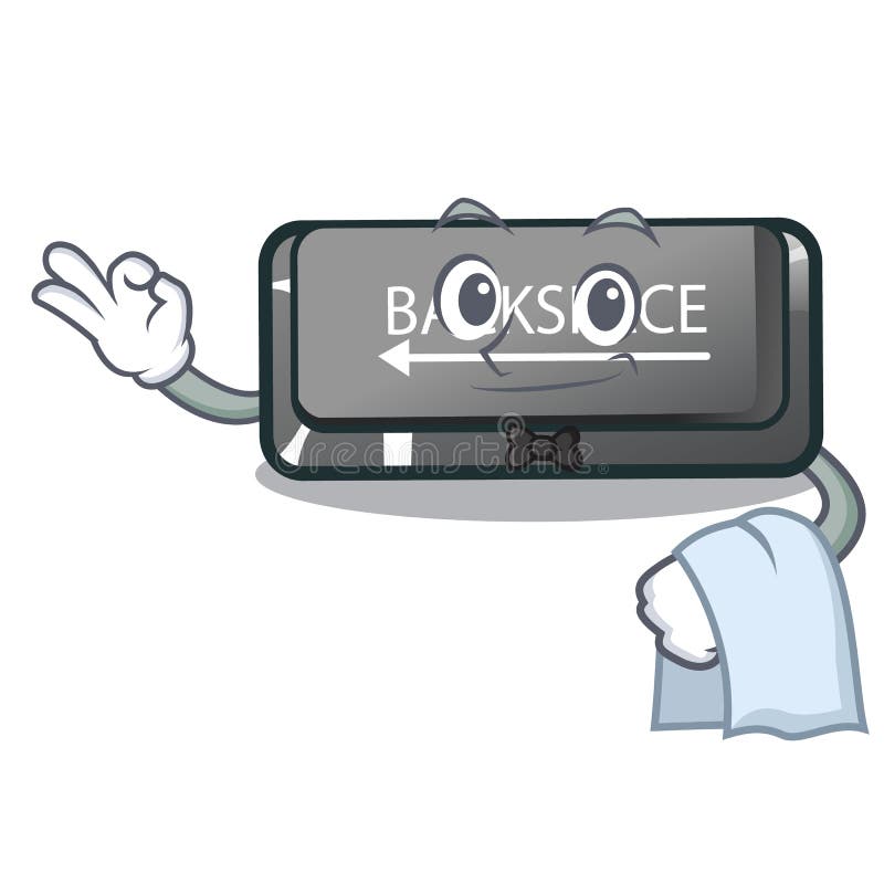 Waiter Backspace Button Installed on Cartoon Keyboard Stock Vector ...