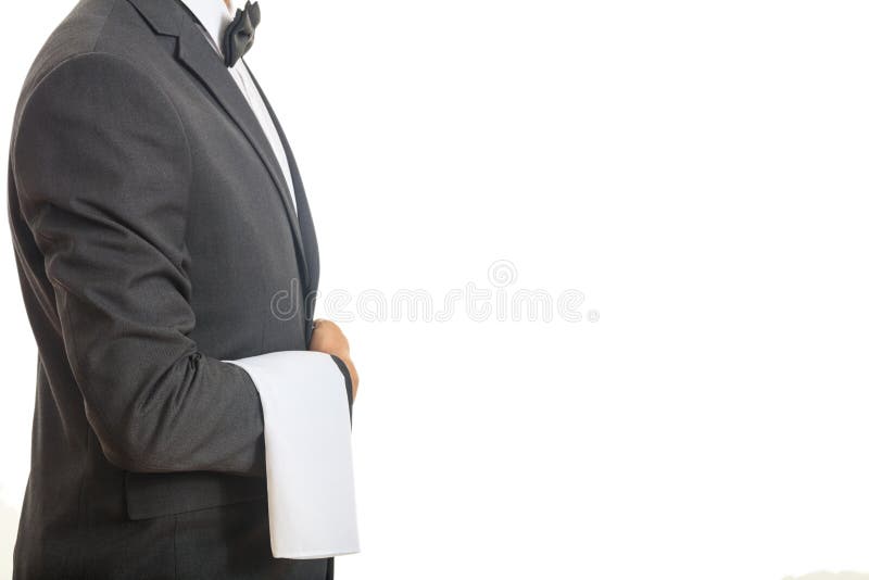 Waiter with bow tie stock photo. Image of elegant, formalwear - 79067562