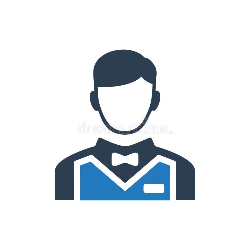 Waiter Boy Icon stock vector. Illustration of services - 120821335