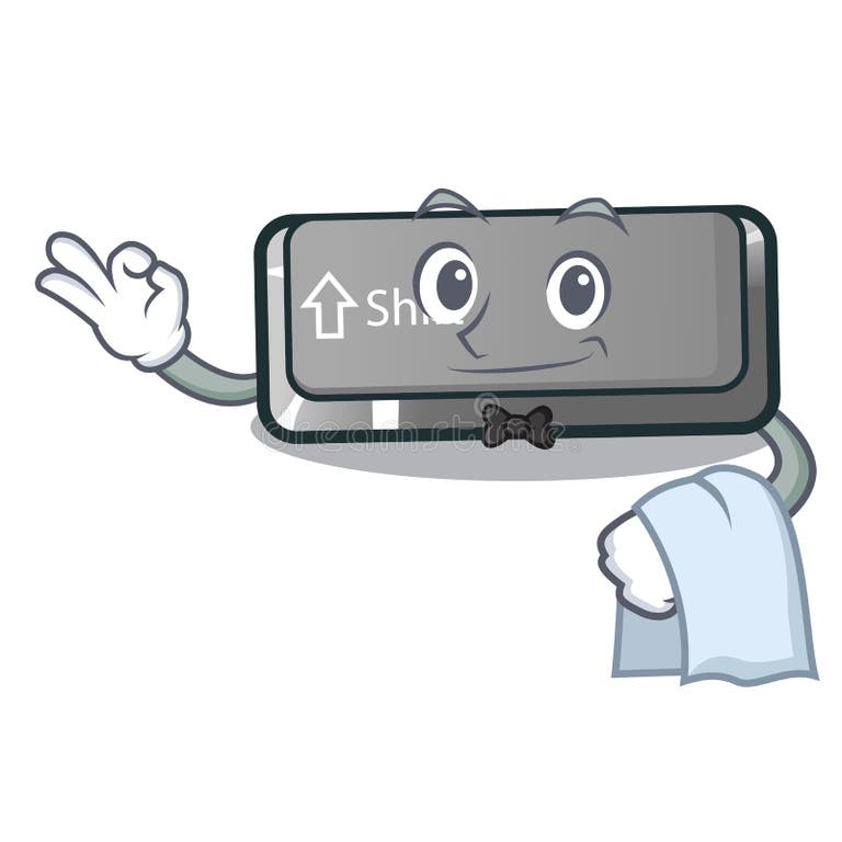 Waiter Button Shift in the Cartoon Shape Stock Vector - Illustration of ...